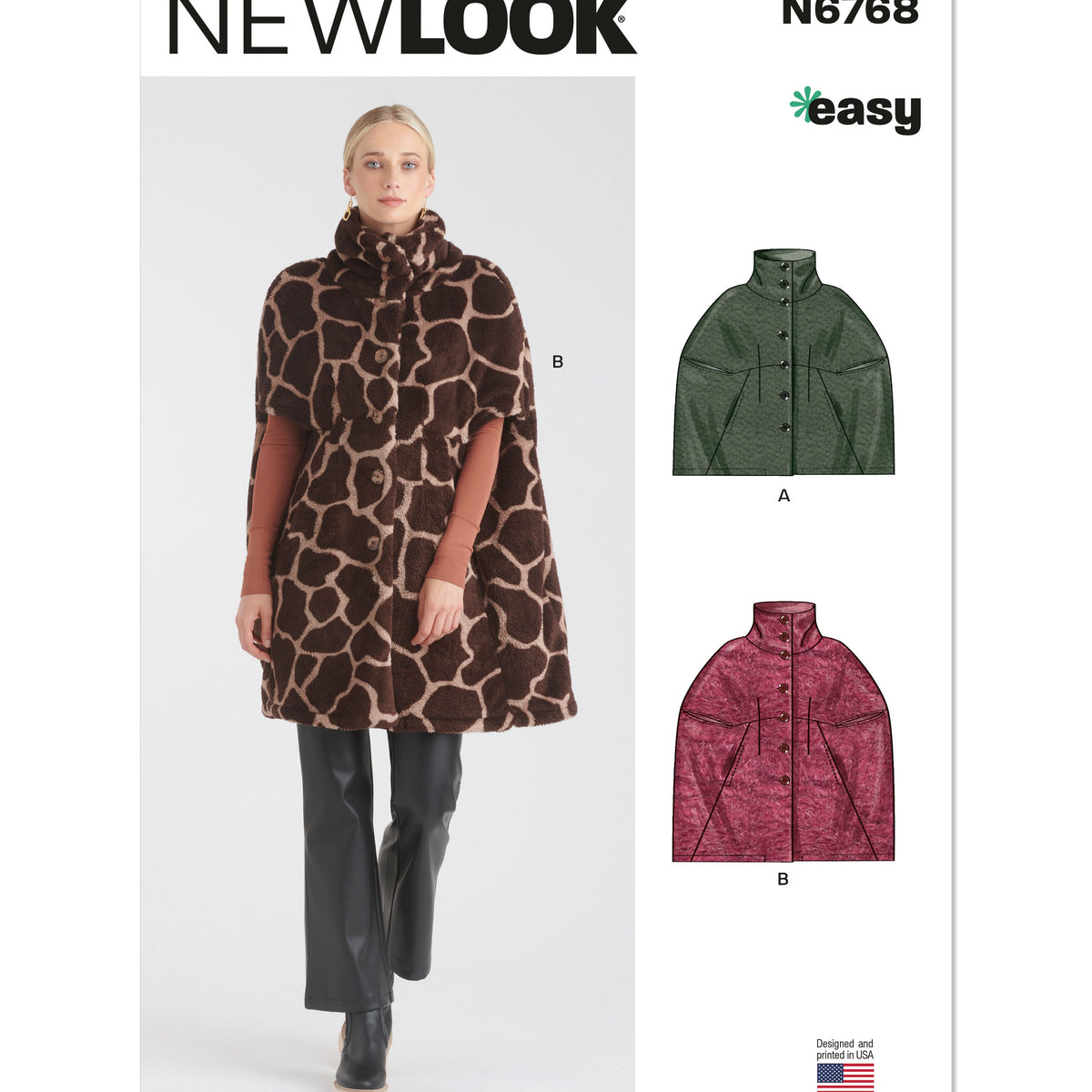 Patron New Look n°6768 – Cape élégante pour femme – Coupons Couture